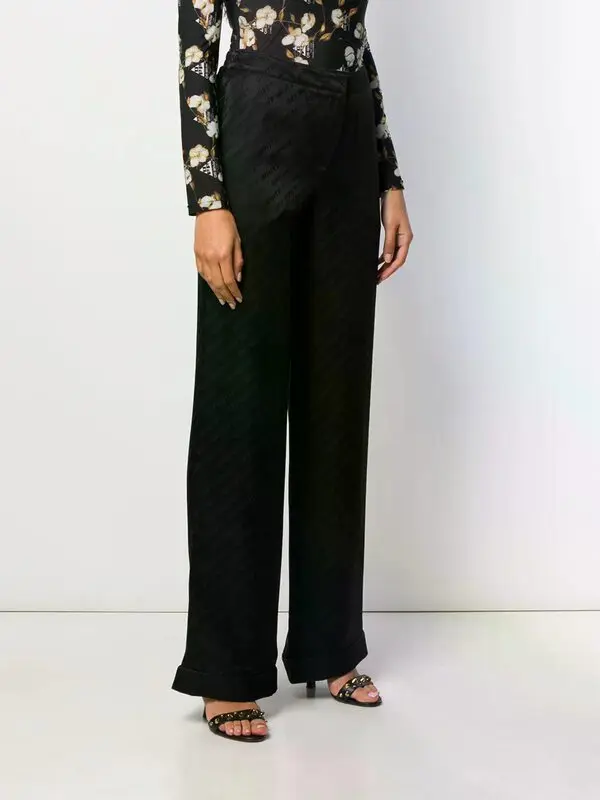 Off-White Logo Jacquard Wide Leg Trousers