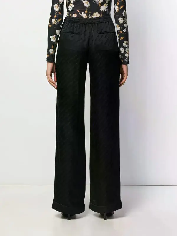 Off-White Logo Jacquard Wide Leg Trousers