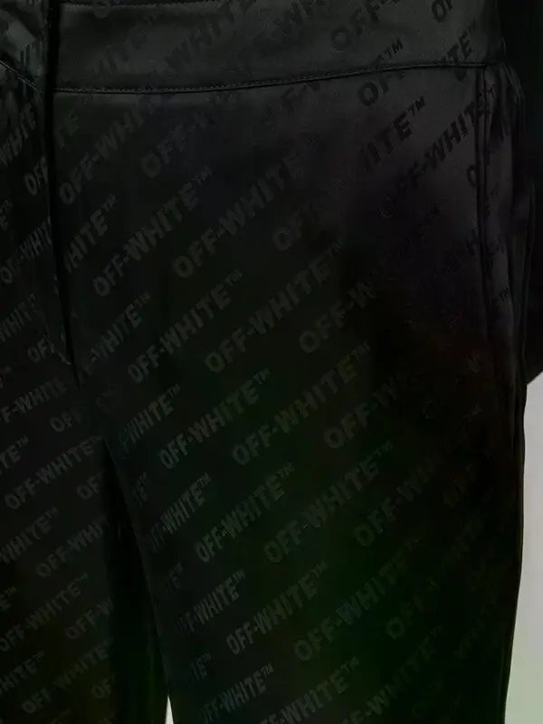 Off-White Logo Jacquard Wide Leg Trousers