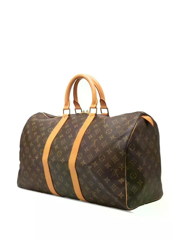 LOUIS VUITTON Monogram Keepall 45 Travel Bag - Brown