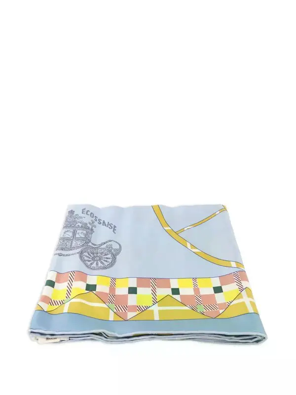 Hermès Balade Écossaise Silk Scarf - Blue
