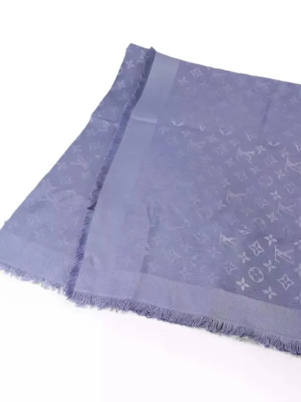 LOUIS VUITTON Monogram-pattern Fringe Scarf