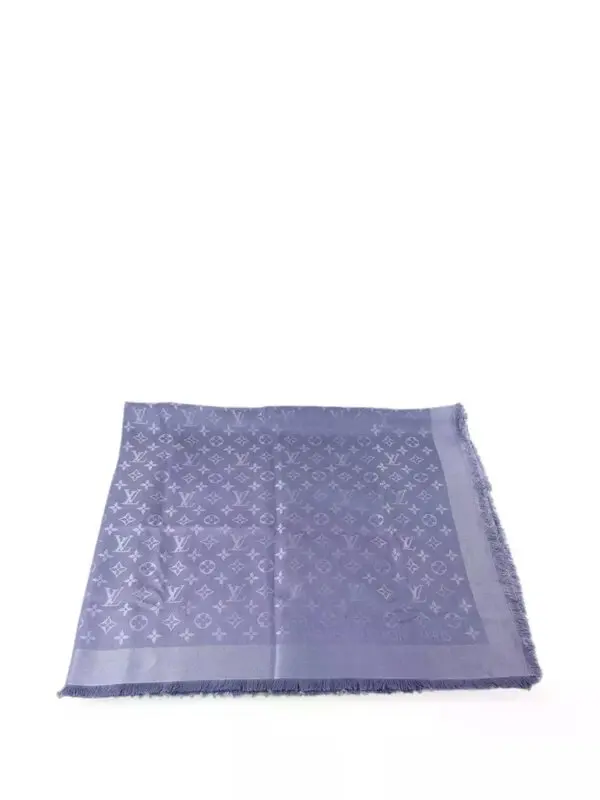 LOUIS VUITTON Monogram-pattern Fringe Scarf