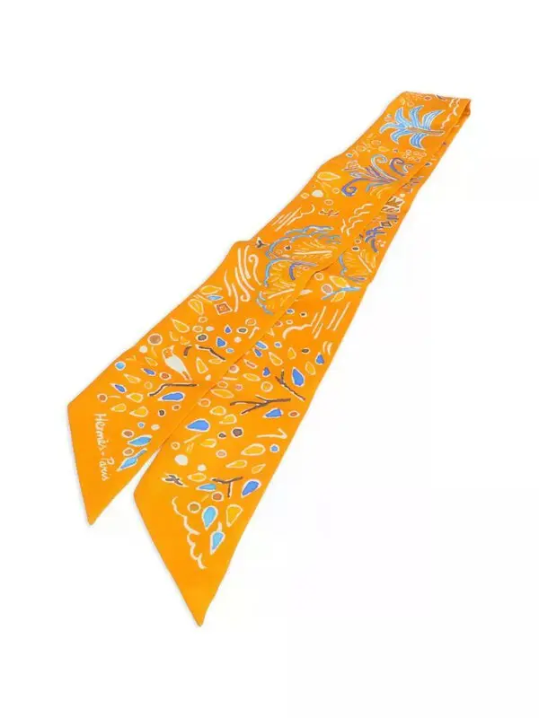 Hermès Twilly Silk Scarf - Orange
