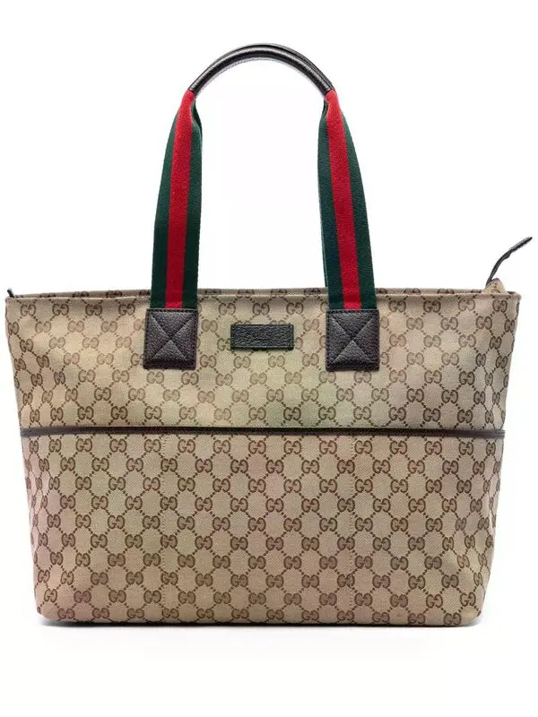 Gucci Gg Canvas Web Tote Bag