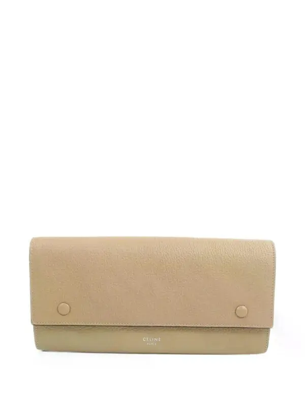 Celine Grained Leather Wallet - Neutrals
