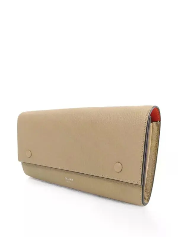 Celine Grained Leather Wallet - Neutrals