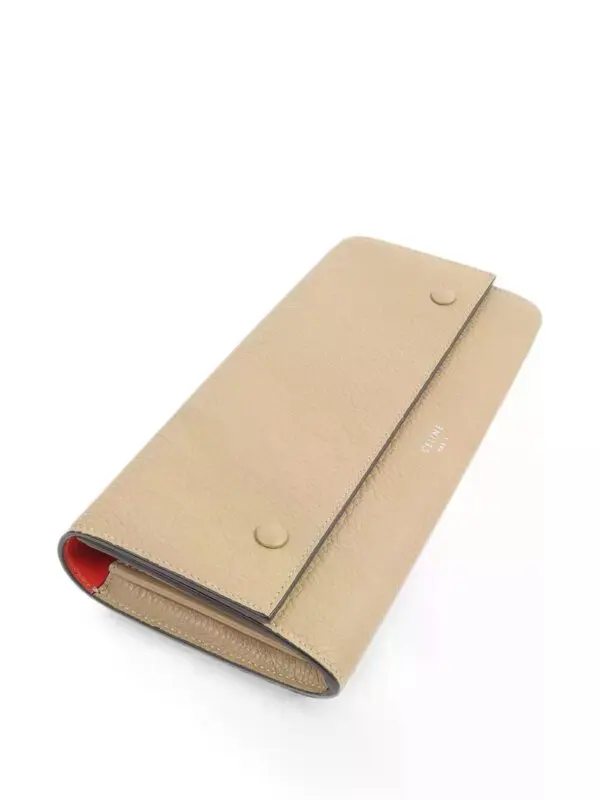 Celine Grained Leather Wallet - Neutrals