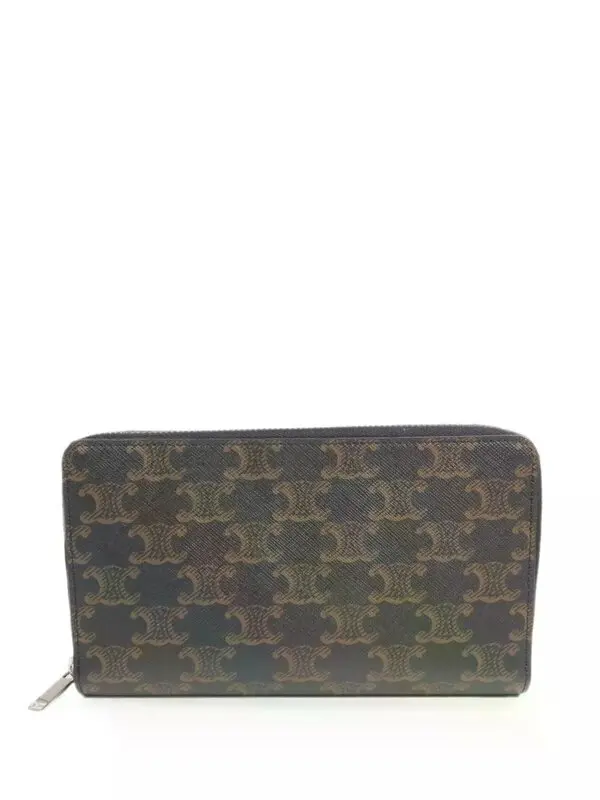 Celine Triomphe Monogram Wallet - Black