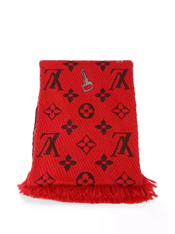 LOUIS VUITTON Monogram-pattern Scarf - Red