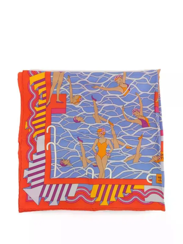 Hermès Ballet Aquatique Silk Scarf - Orange