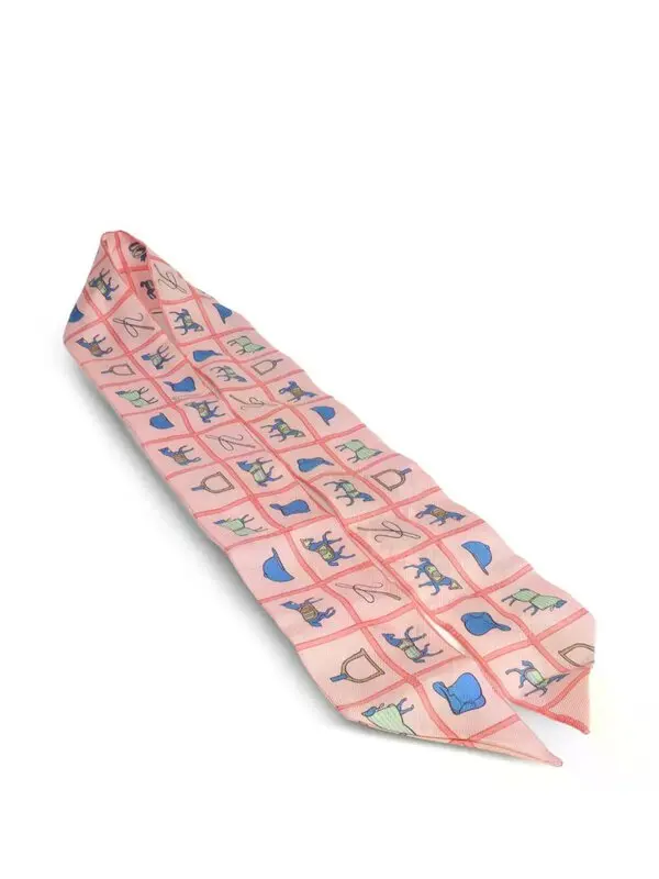 Hermès Twilly Equestrian-print Silk Scarf