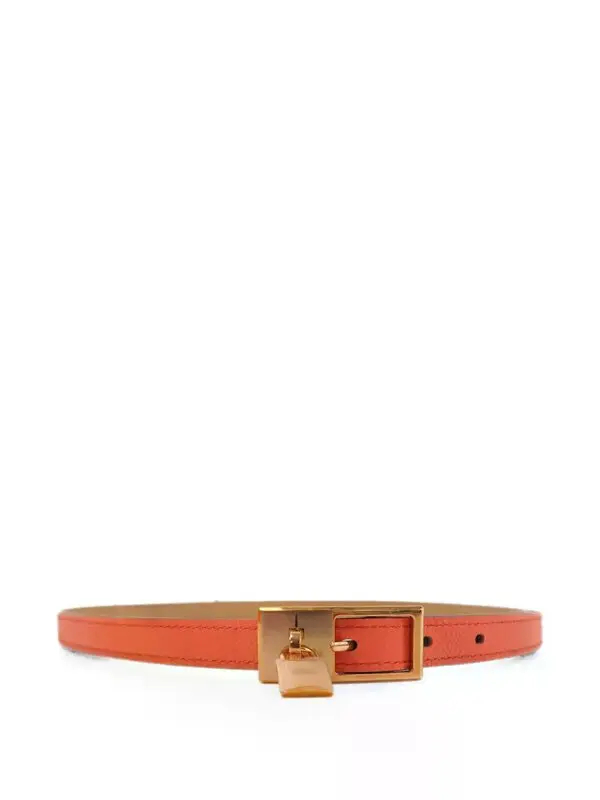 Hermès Lucky 15 Padlock Leather Belt - Red