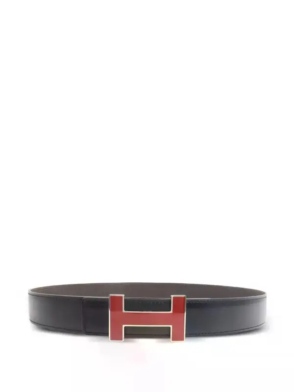 Hermès H Box Leather Belt With Silver-tone Hardware - Black
