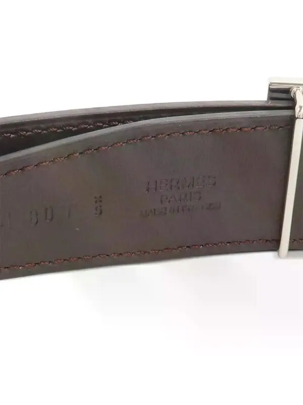 Hermès H Box Leather Belt With Silver-tone Hardware