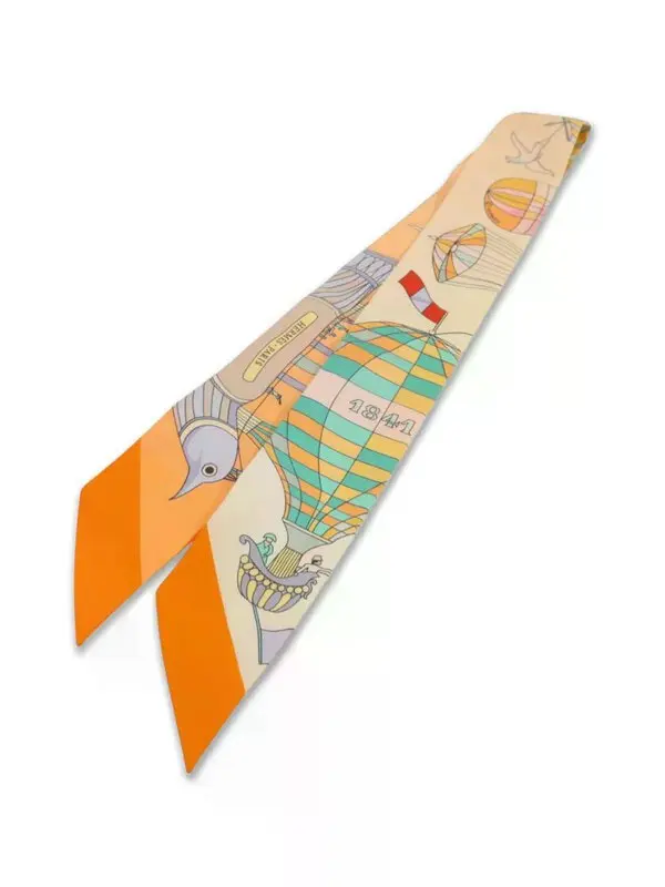 Hermès Twilly Printed Scarf - Neutrals