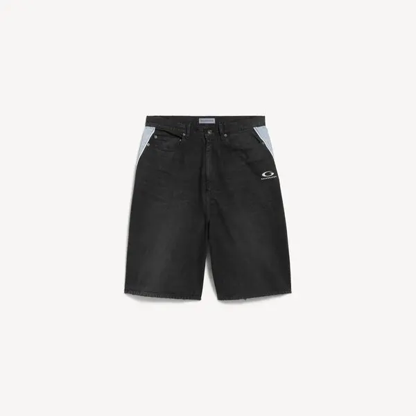 Balenciaga Denim Shorts With Piping Detail - Brown