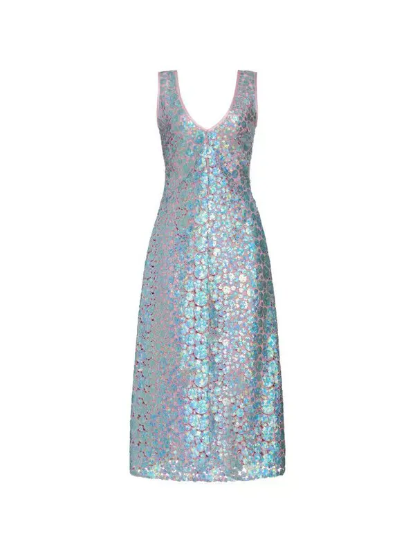 MARKARIAN Odette Iridescent Paillette Midi Dress