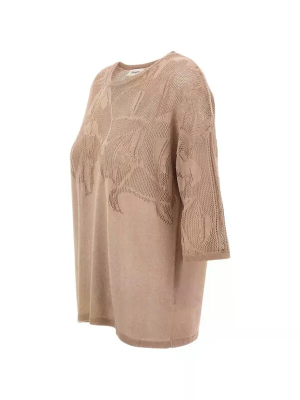 KANGRA Openwork Three-quarter Sleeve Top