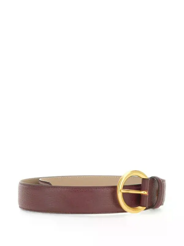 GIANNI CHIARINI Engraved Logo Leather Belt - Red