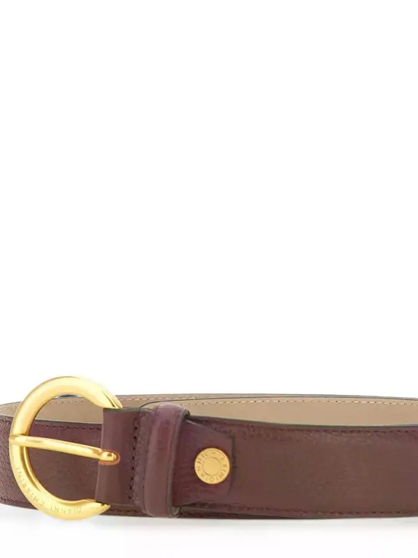 GIANNI CHIARINI Engraved Logo Leather Belt - Red