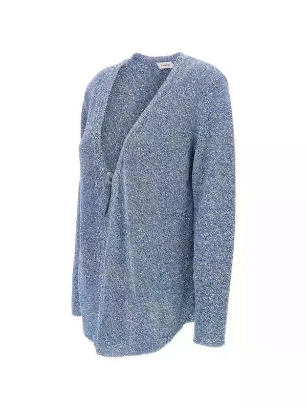 KANGRA Sequin Embellished Asymmetrical Cardigan