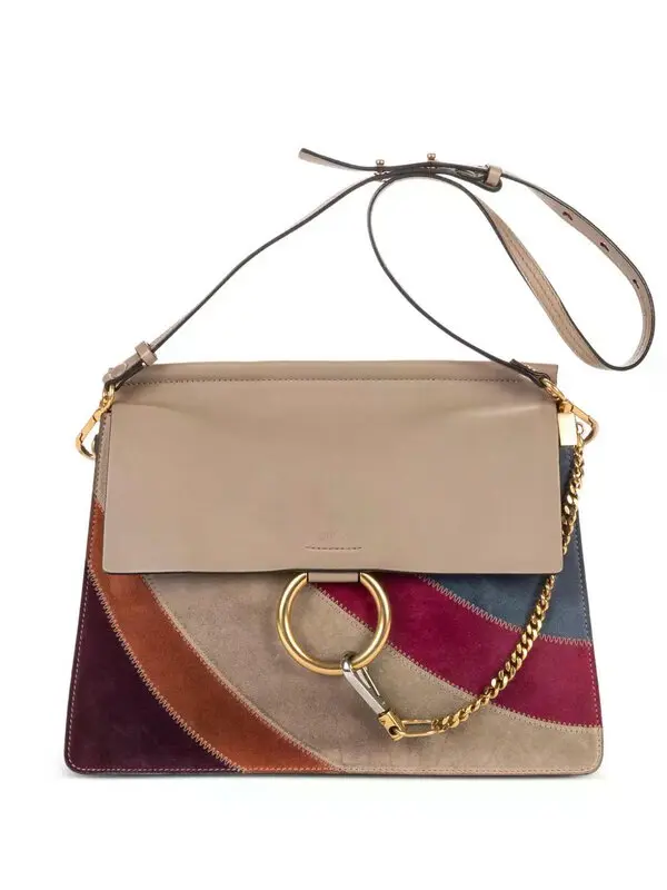 Chloé Medium Faye Patchwork Shoulder Bag - Neutrals
