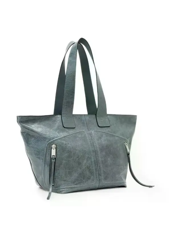 ALLSAINTS Crinkled Leather Tote Bag - Blue