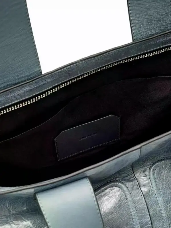 ALLSAINTS Crinkled Leather Tote Bag - Blue