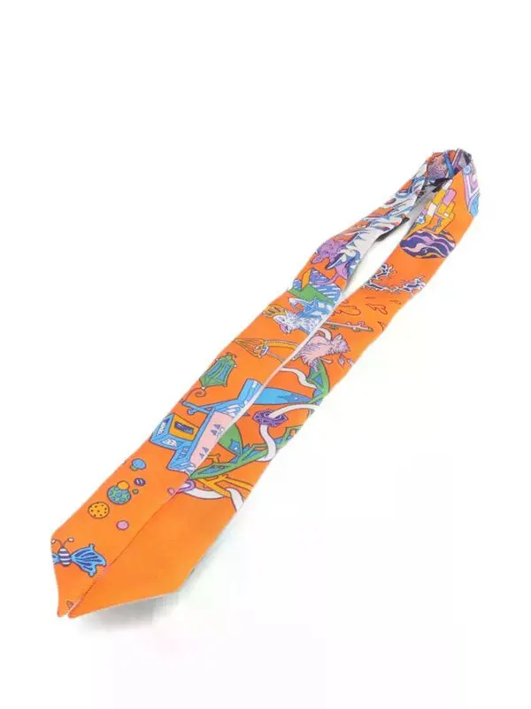 Hermès Twilly Doll Printed Scarf - Orange