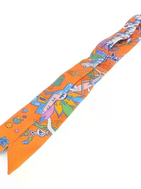Hermès Twilly Doll Printed Scarf - Orange