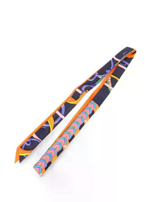 Hermès Twillon Printed Scarf - Blue
