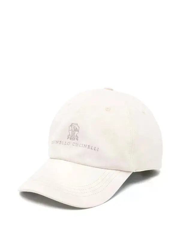 Brunello Cucinelli Logo Embroidered Cap - Neutrals