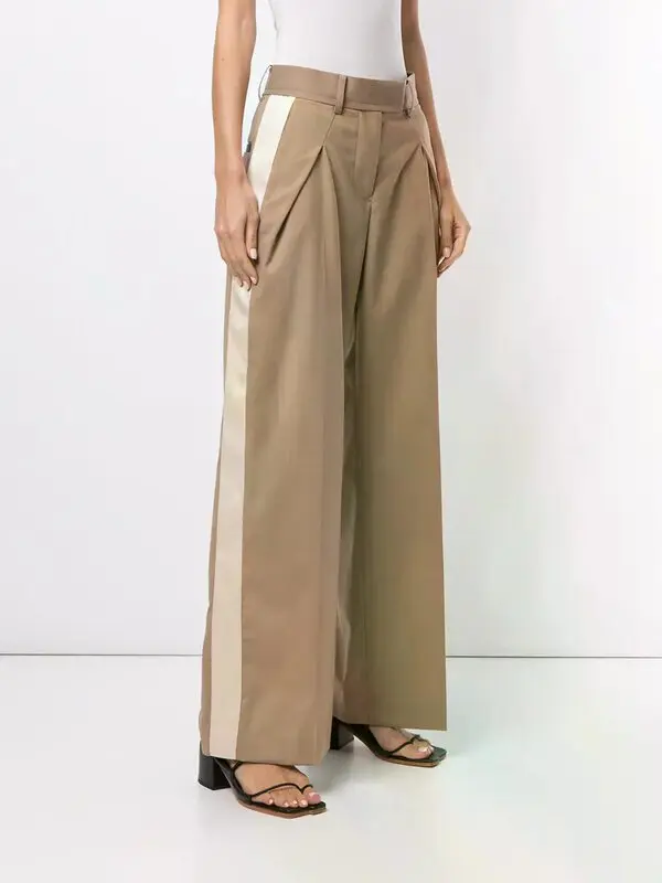 Sacai Straight-leg Trousers With Side Stripe Detail