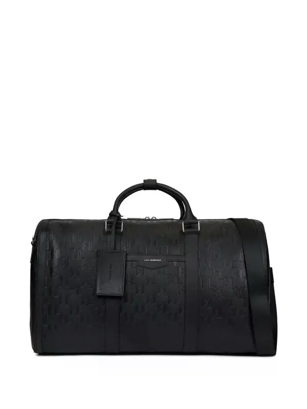 Karl Lagerfeld K/loom Leather Duffle Bag - Black