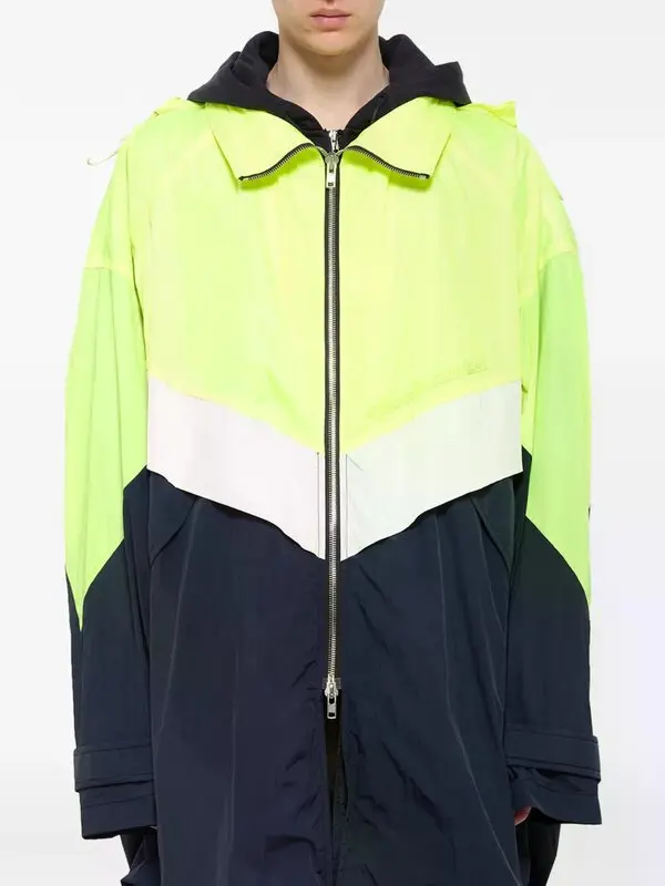 JUUN.J Colour-block Drawstring-hood Coat