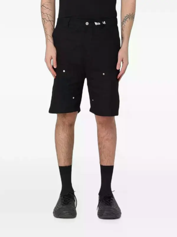 DISCLAIMER Rivet Embellished Denim Shorts