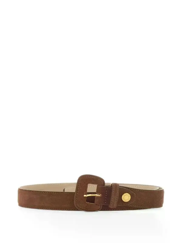 GIANNI CHIARINI Suede Belt With Engraved Logo - Brown