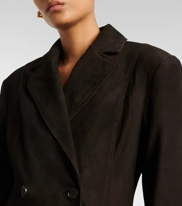 ROTATE BY BIRGER CHRISTENSEN Double-breasted Suede Coat
