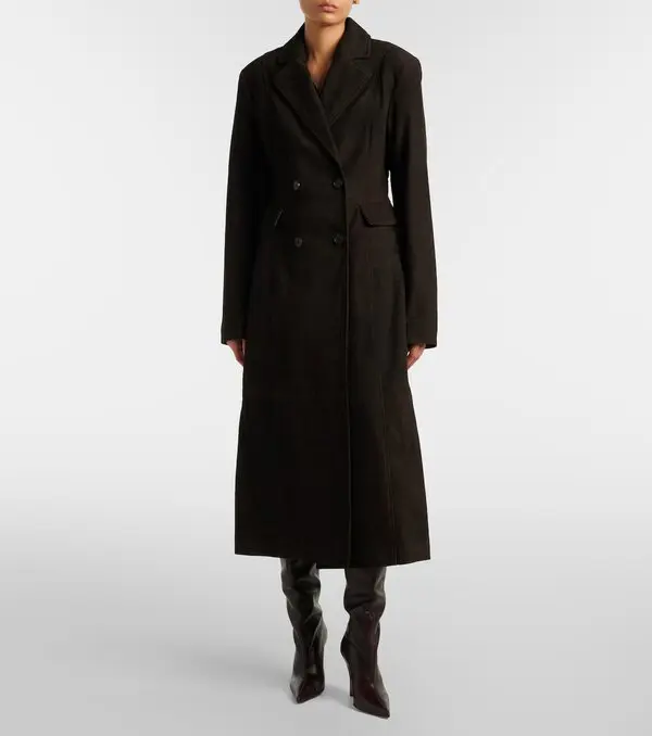 ROTATE BY BIRGER CHRISTENSEN Double-breasted Suede Coat