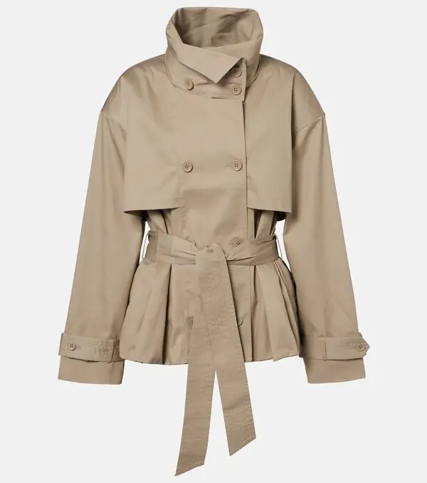 ROTATE BY BIRGER CHRISTENSEN Belted Double-breasted Trench Coat - Green