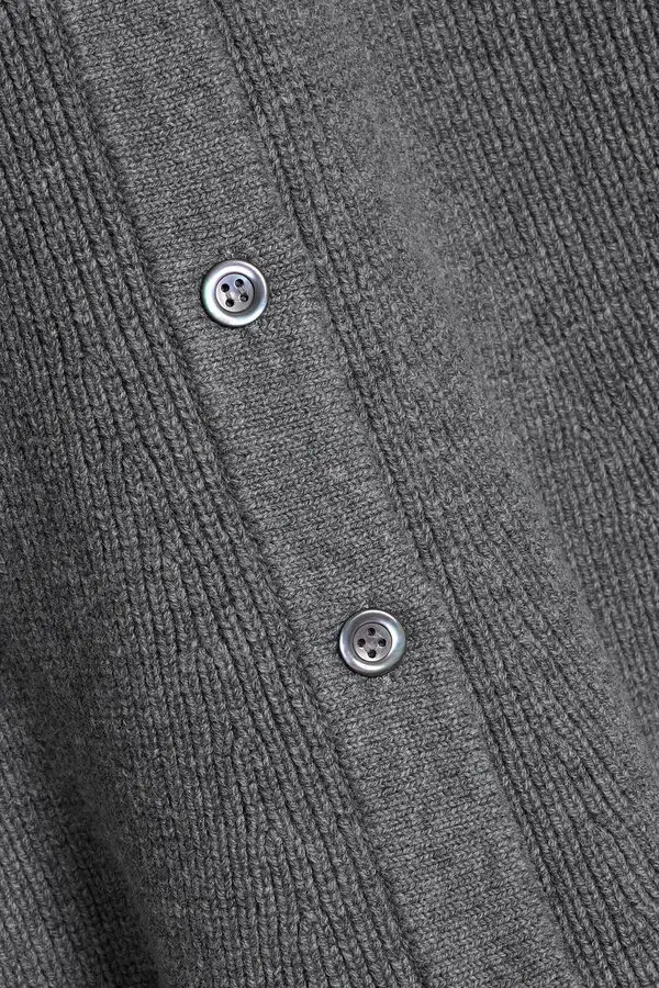 RÓHE Ribbed Wool And Cashmere-blend Peplum Cardigan