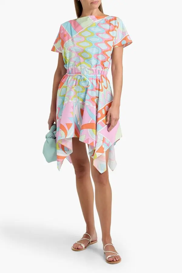 Emilio Pucci Printed Cottonpoplin Mini Dress