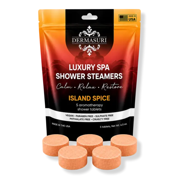 DERMASURI Island Spice Shower Steamers Aromatherapy Tablets