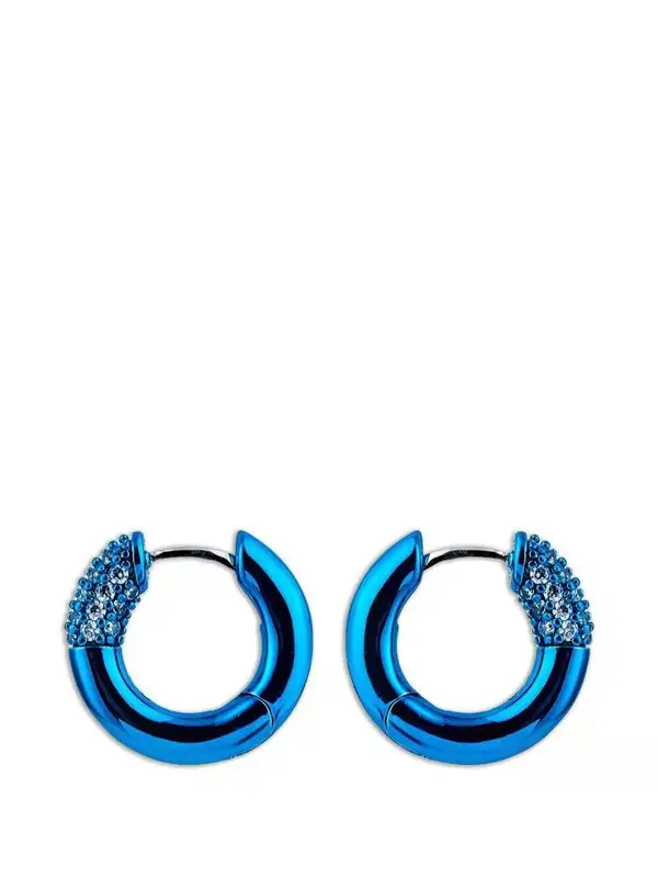 ESHVI Crystal-embellished Hoop Earrings - Blue