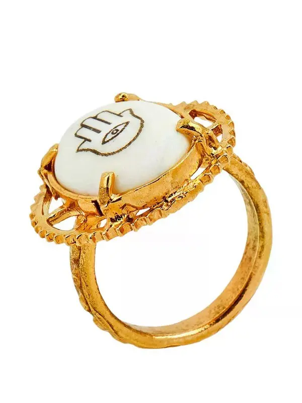 GEM KINGDOM Hamsa Engraved Ring