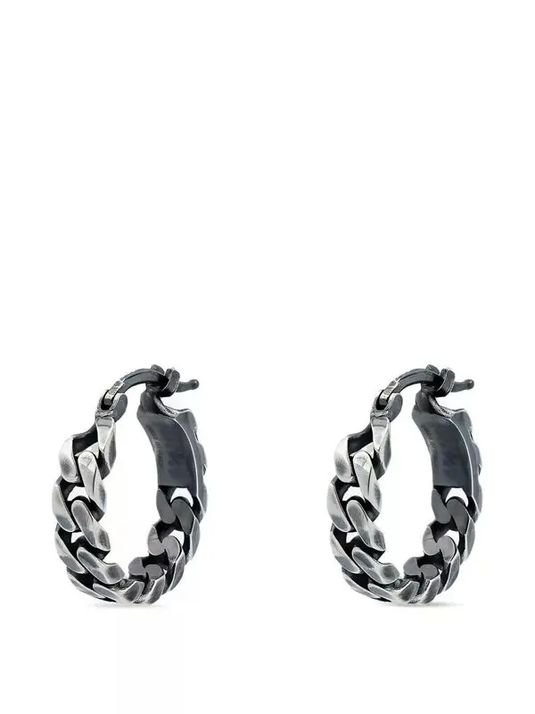 MAISON MARGIELA Tone Curb-link Hoop Earrings - Silver