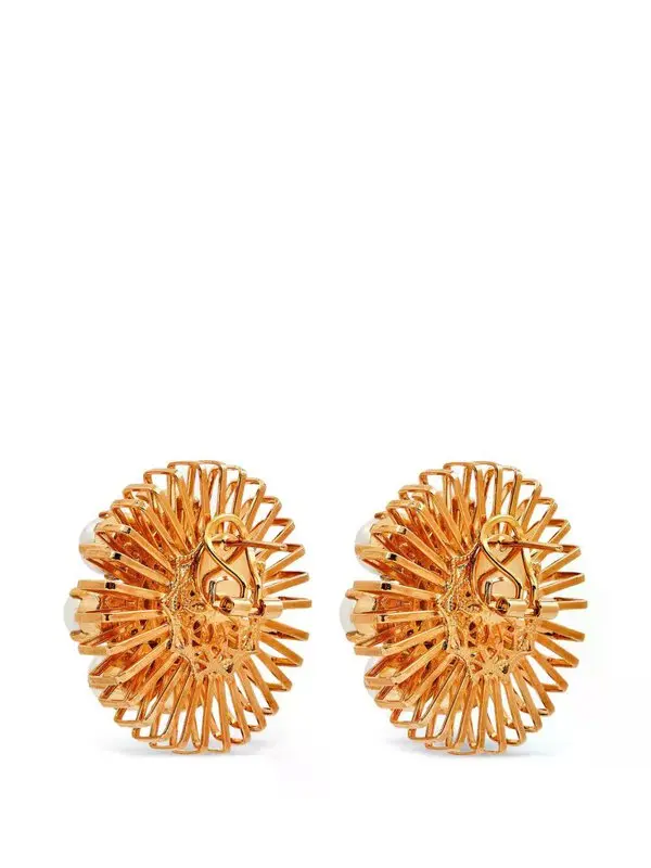 ANTON HEUNIS Crystal Embellished Pearl Detail Earrings - Gold