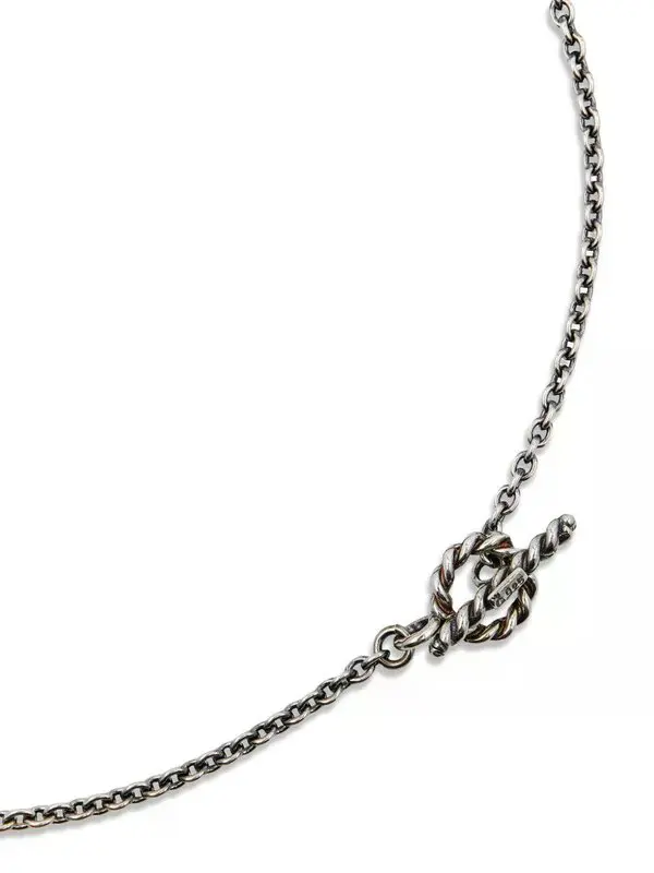 GEM KINGDOM Mother-of-pearl Love Calligraphy Necklace - Silver