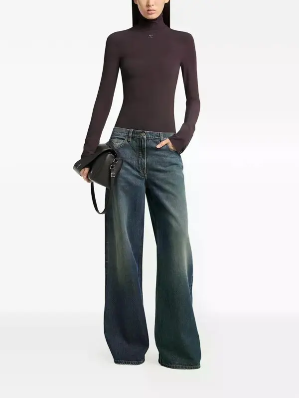 COURREGES Faded Effect Wide-leg Jeans